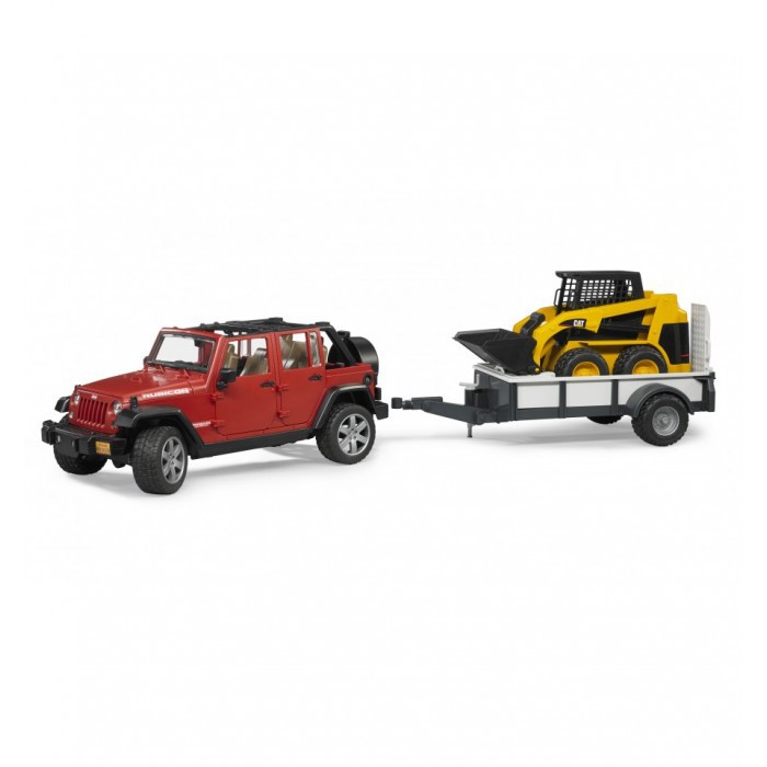 02925 | JEEP WRANGLER UNLIMITED RUBICON, 1 AXLE TRAILER + CAT SKID ...